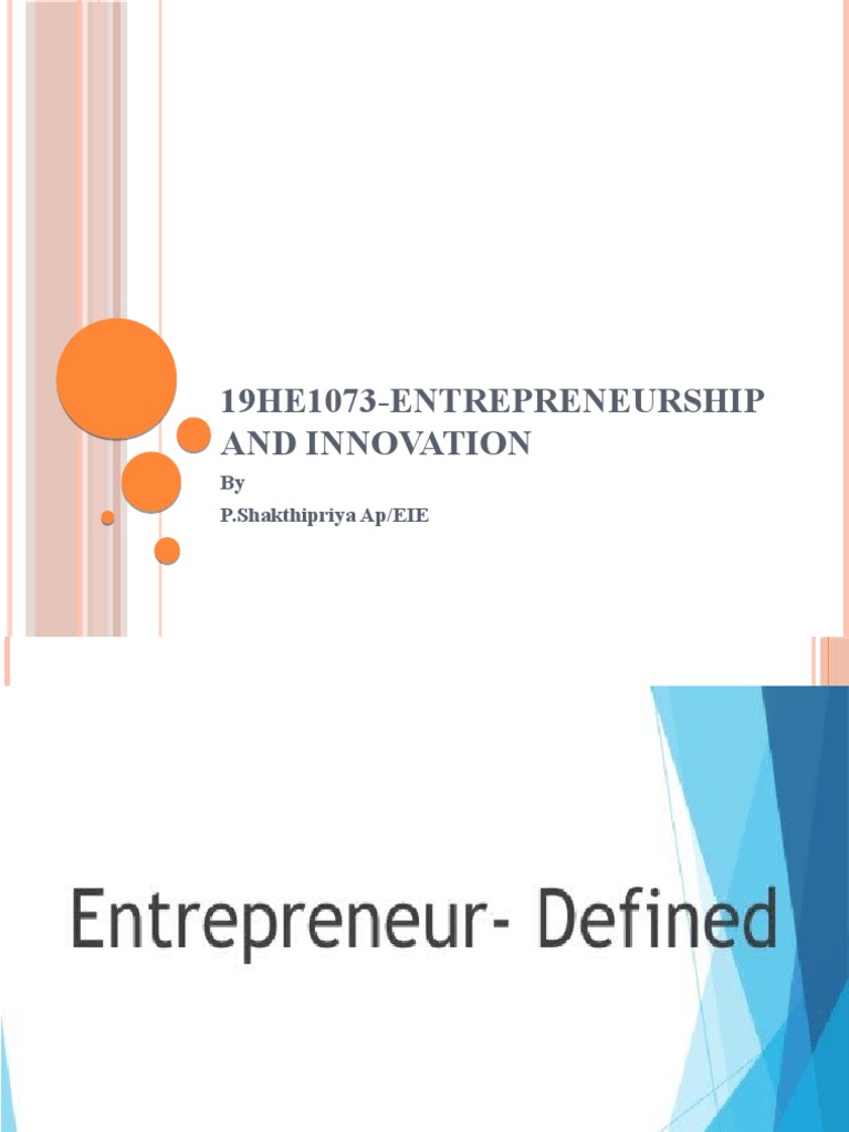Entrepreneurship and Innovation | PDF | Entrepreneurship | Business