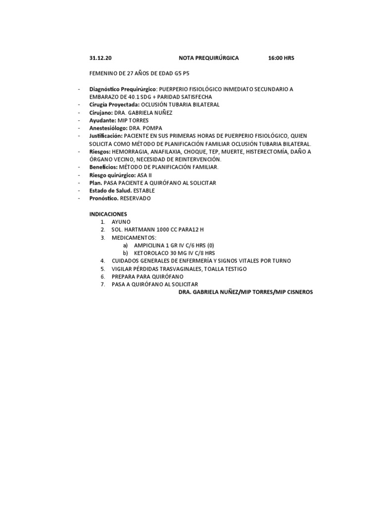 Post-partum bilateral tubal ligation procedure notes | PDF
