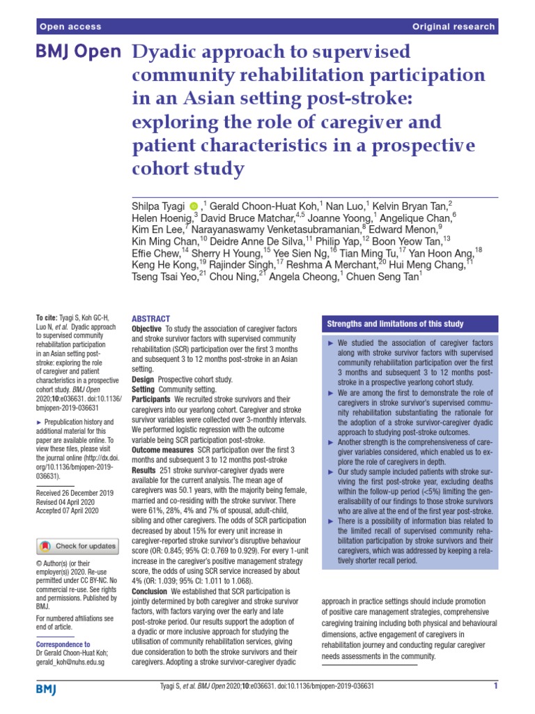 Dyadic Approach To Supervised PDF | PDF | Caregiver | Stroke