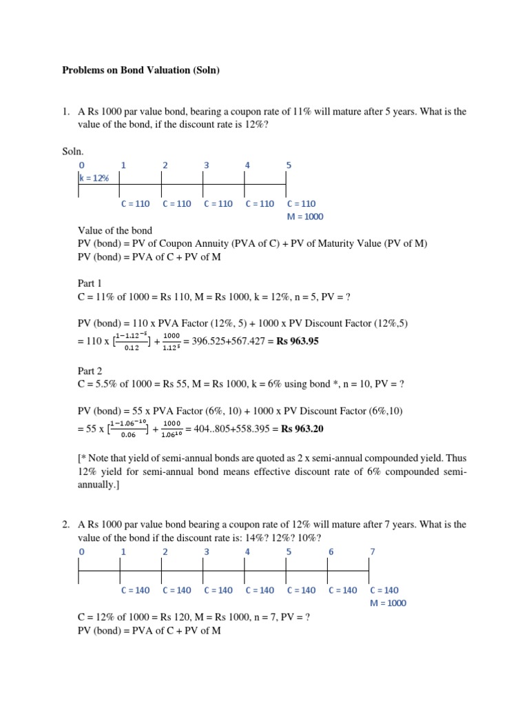 Bond Valuation Solutions | PDF | Bonds (Finance) | Discounting