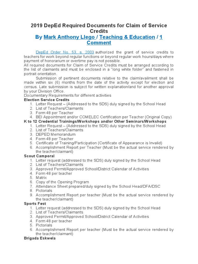 A Comprehensive Guide to Required Documents for DepEd Teacher Service ...