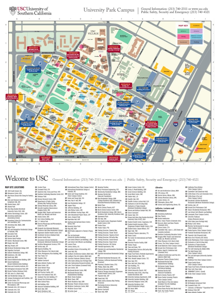 Usc Campus Map Mccarthy Quad