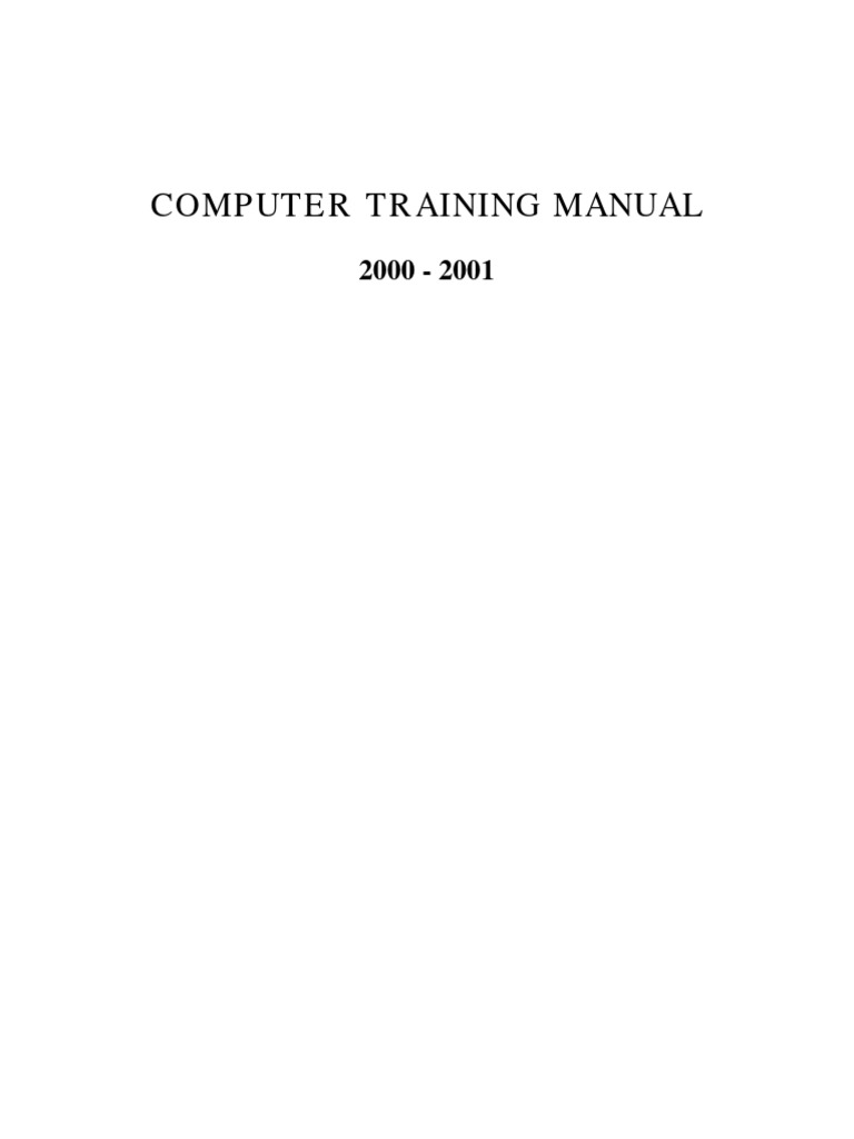 Computer Training Manual | PDF | Microsoft Windows | Personal Computers