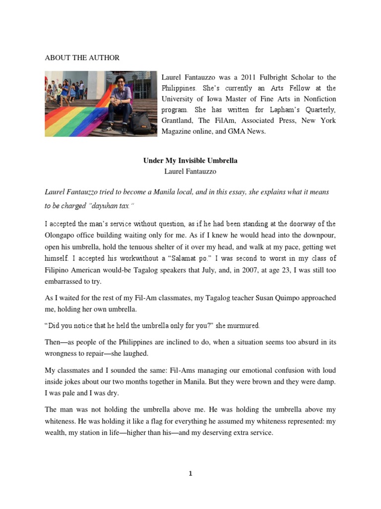 Under My Invisible Umbrella | PDF | Philippines