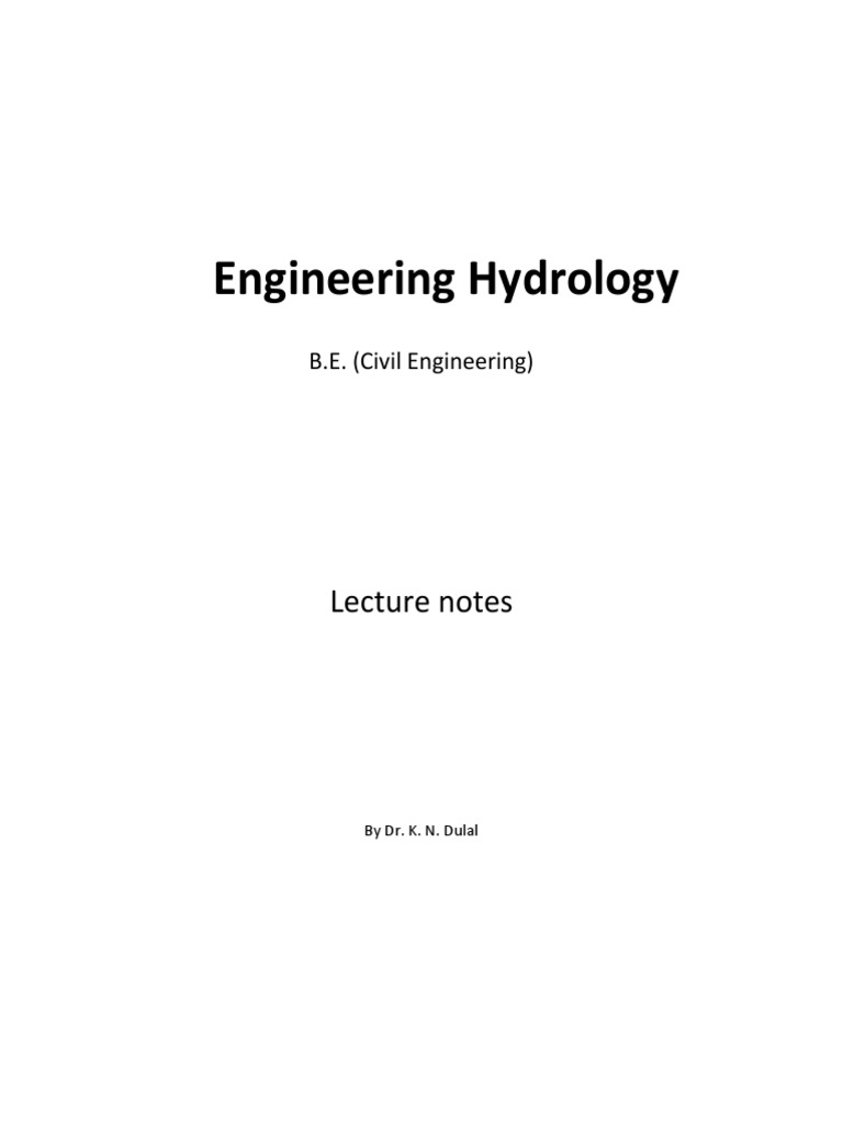 Engineering Hydrology: Lecture Notes | PDF | Drainage Basin | Surface ...
