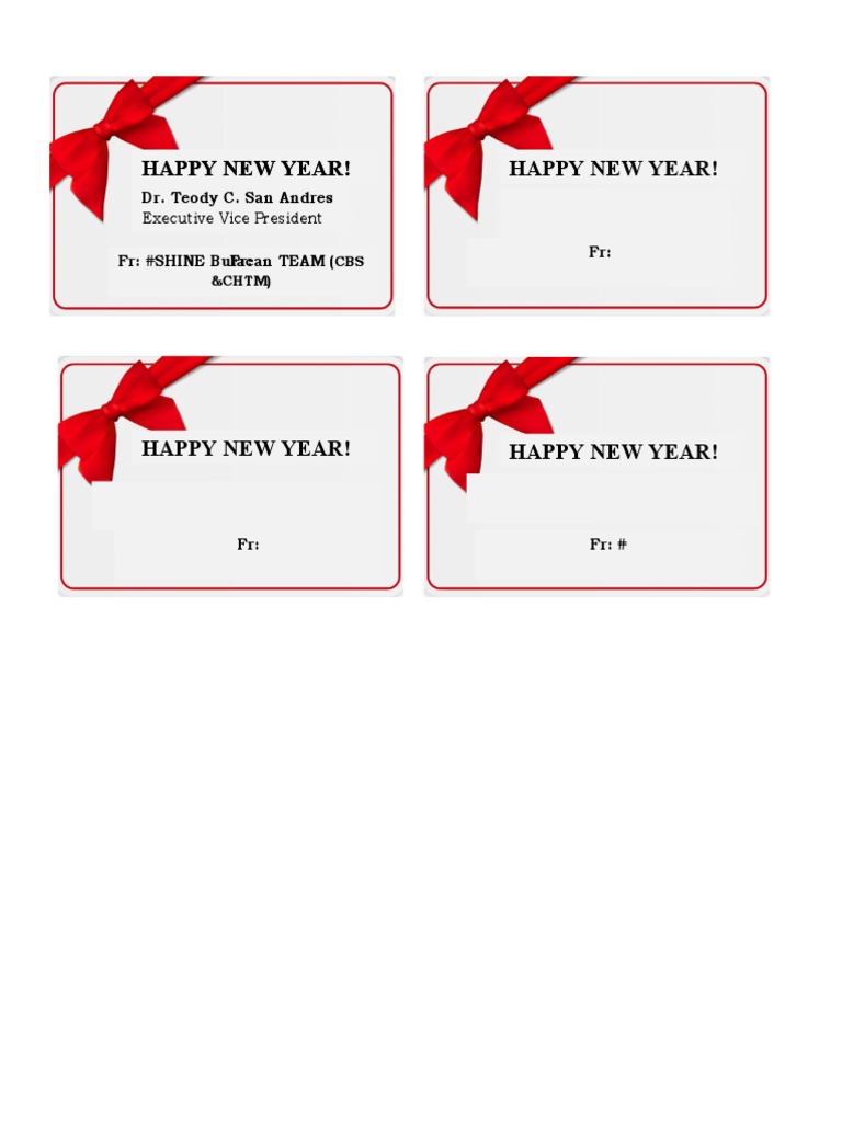 Happy New Year! Happy New Year! Happy New Year!: Dr. Teody C. San ...