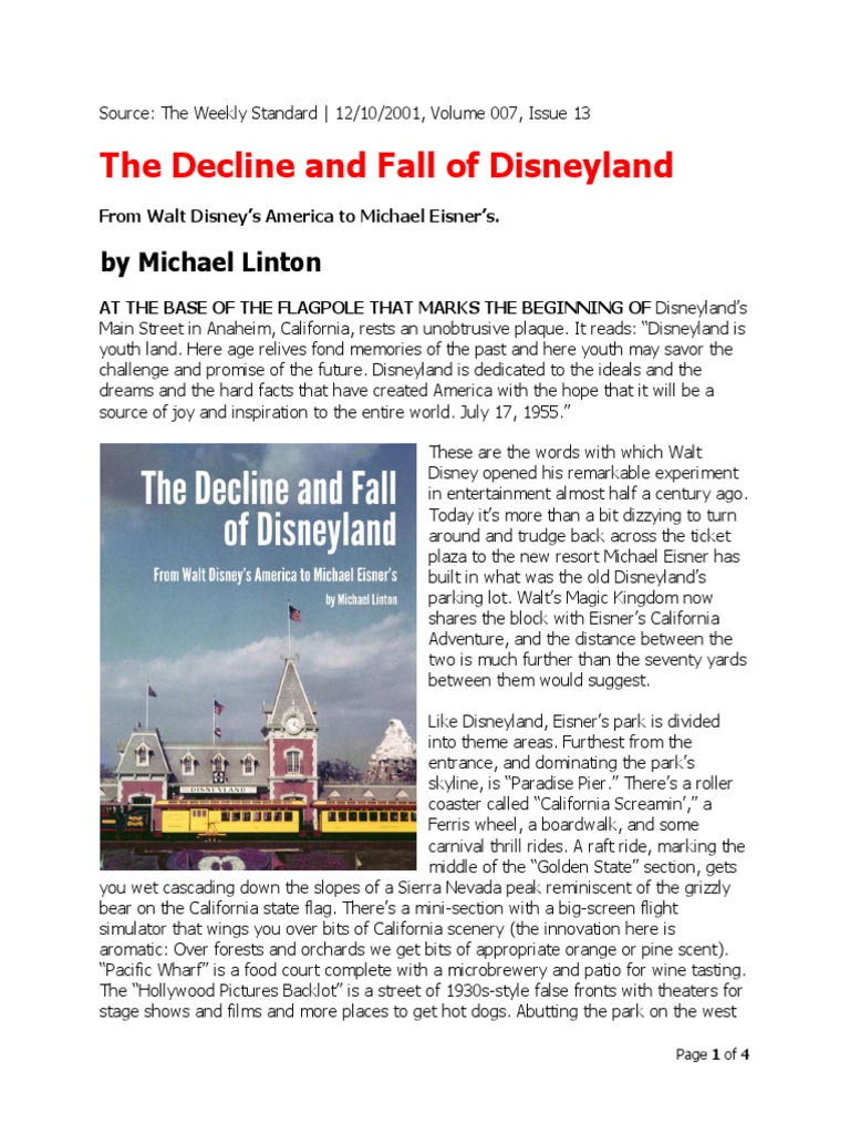The Decline and Fall of Disneyland | PDF | Disneyland | Walt Disney