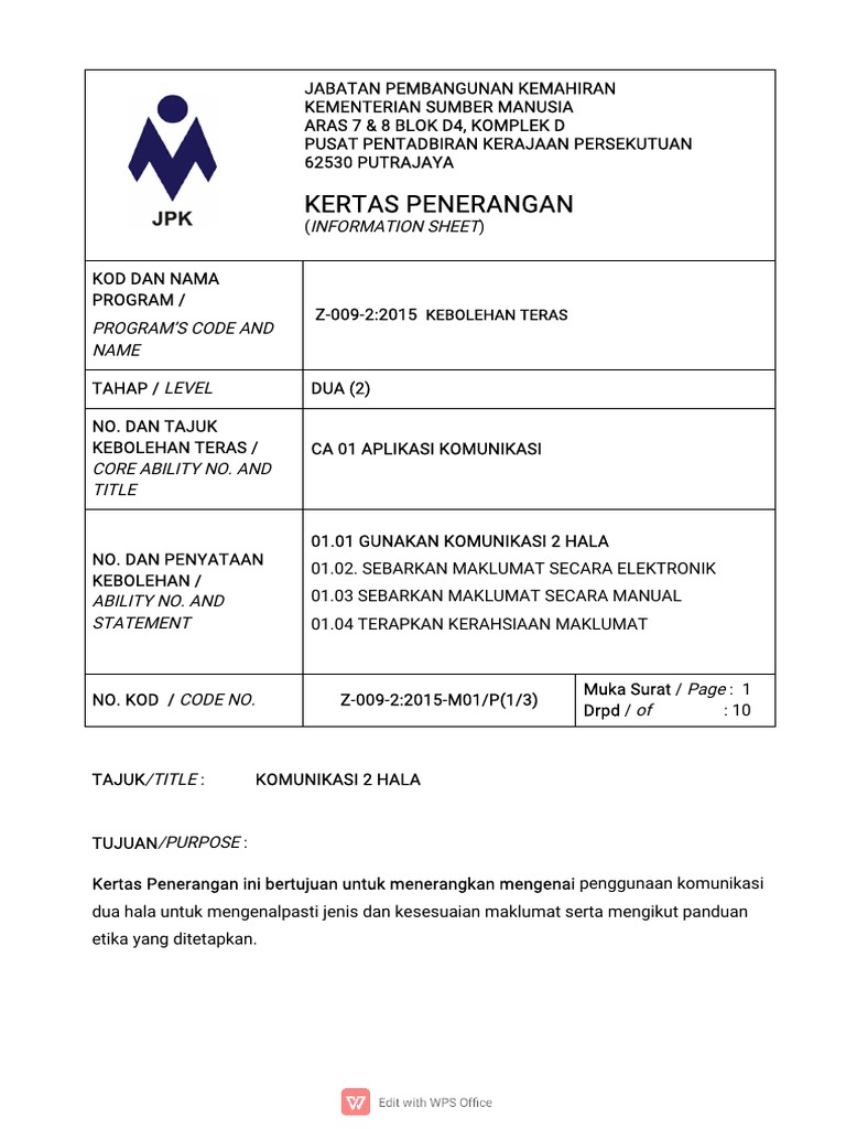 L2-Ca01-01.03 - P - Komunikasi 2 Hala | PDF