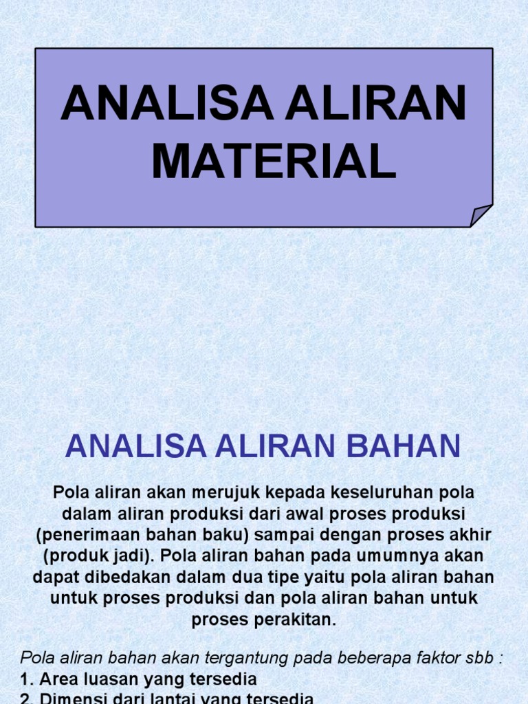 4.analisa Aliran Material | PDF