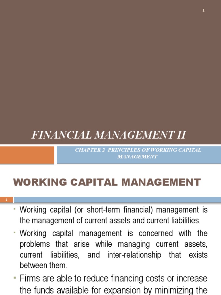 Chapter 2 Principles of Working Capital Management | PDF | Working ...