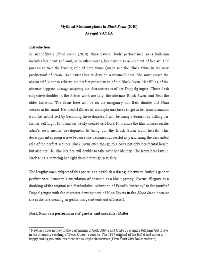 Mythical Metamorphosis in Black Swan 201 | PDF | Science ...
