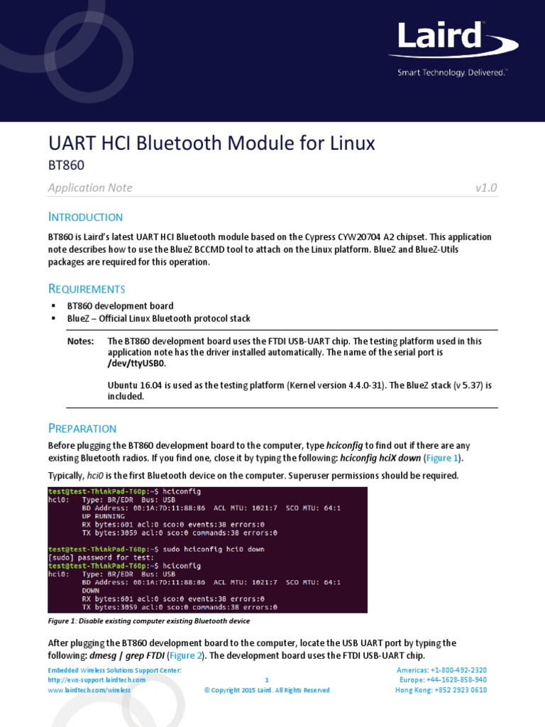 UART HCI Bluetooth Module For Linux v1 - 0 | PDF | Bluetooth | Mobile Technology