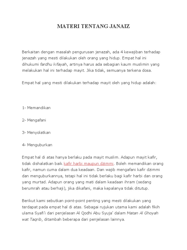 Materi Janaiz | PDF