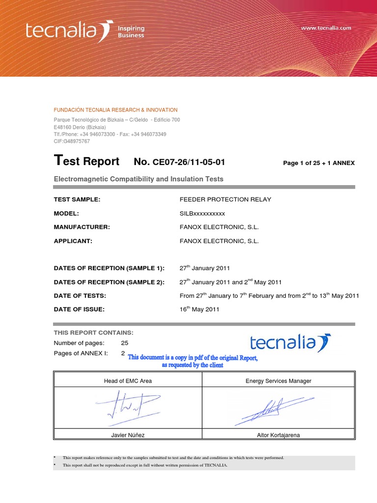 EMC Test Report for SILB Relay | PDF | Electromagnetic Compatibility ...
