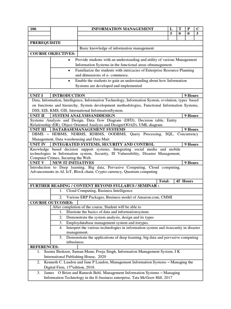 Information Management | PDF | Management Information System | Databases