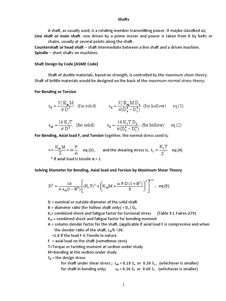 Shafts With Sample | PDF | Bending | Stress (Mechanics)