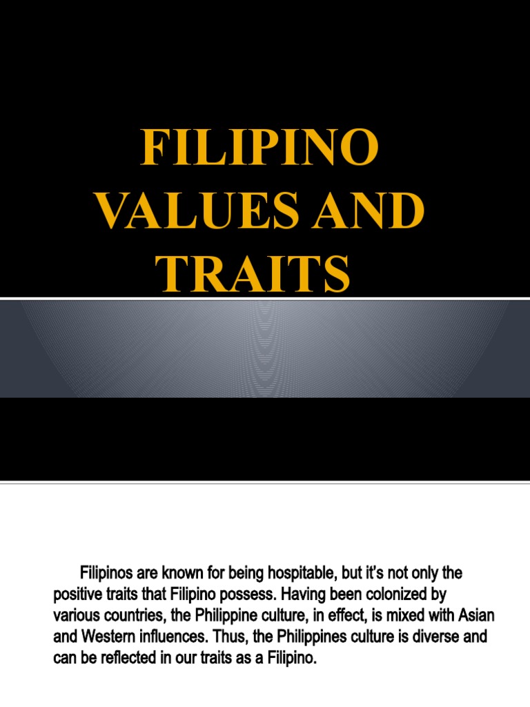 Filipino Values and Traits Rabara | PDF | Philippines | Family