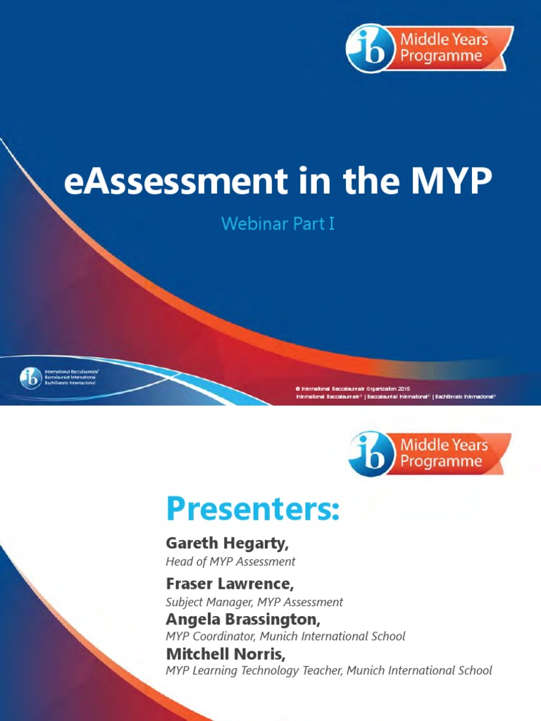 Eassessment in The Myp: Webinar Part I | PDF | Educational Assessment ...