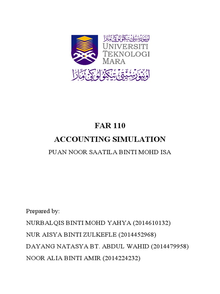 FAR 110 ACCOUNTING SIMULATION | PDF | Debits And Credits | Revenue
