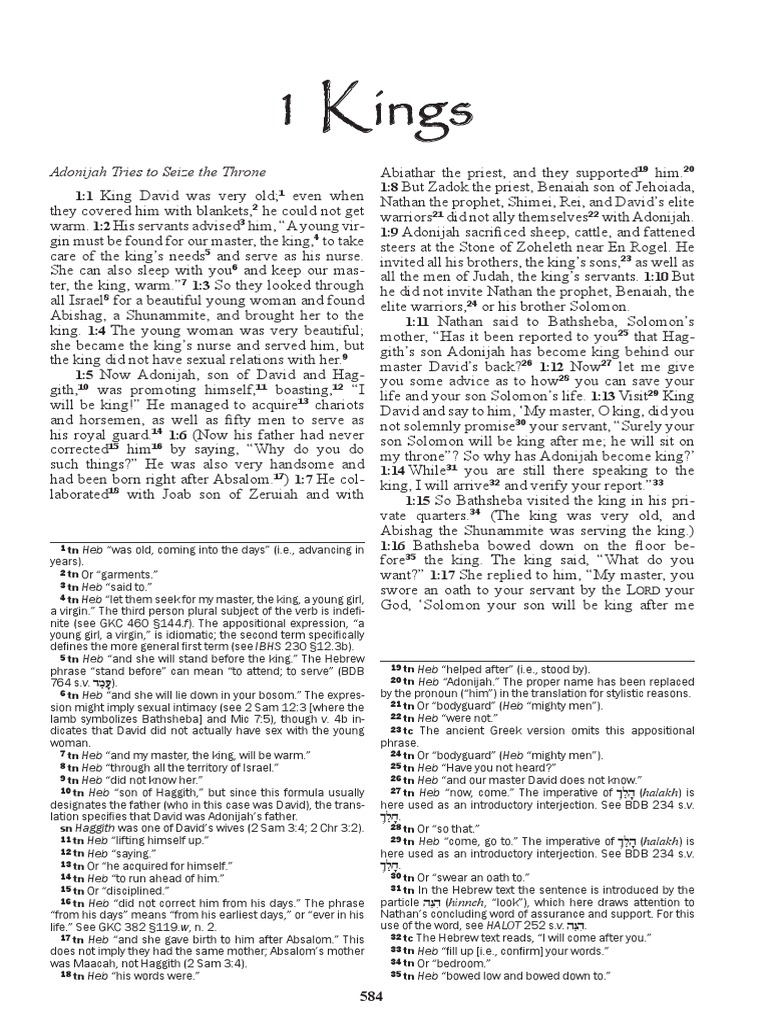 1 Kings Bible | PDF | David | Solomons