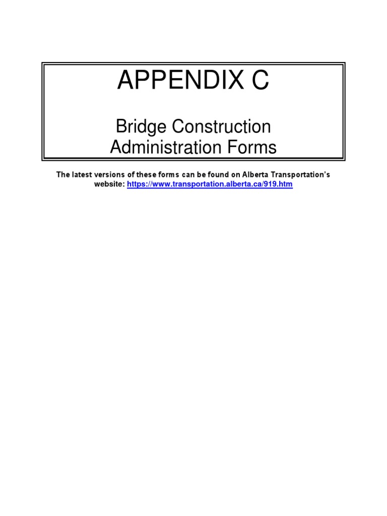 Appendix C: Bridge Construction Administration Forms | PDF | Deep Foundation | Concrete