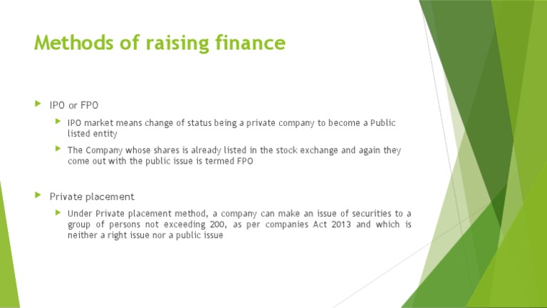 Methods of Raising Finance: Ipo or Fpo | PDF
