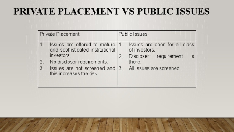 Private Placement Vs Public Issues | PDF