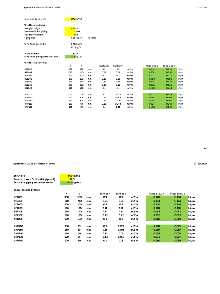 Pipe Rack Loads | PDF | Applied And Interdisciplinary Physics ...