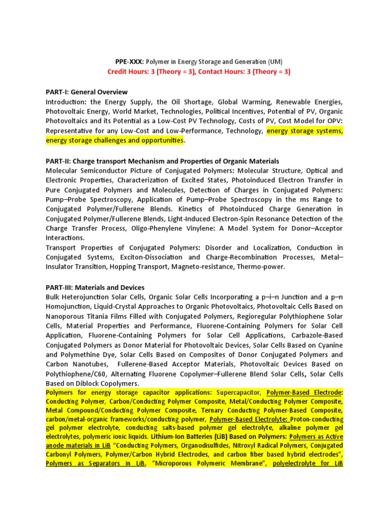 Organic Polymers in Energy Solutions | PDF | Solar Cell | Photovoltaics
