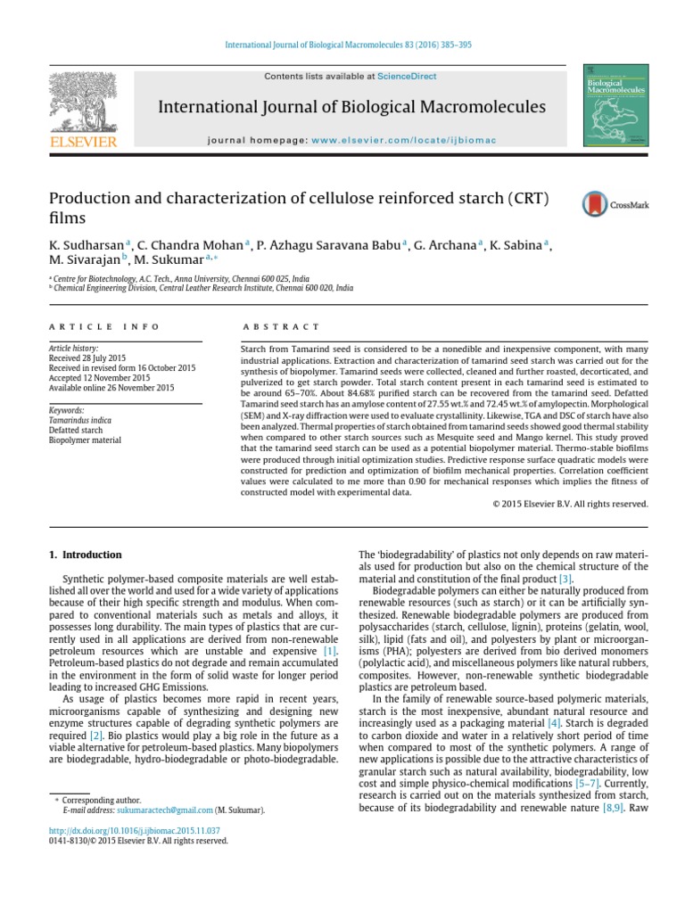 Production and Characterization of Cellu PDF | PDF | Differential Scanning Calorimetry | Chemistry