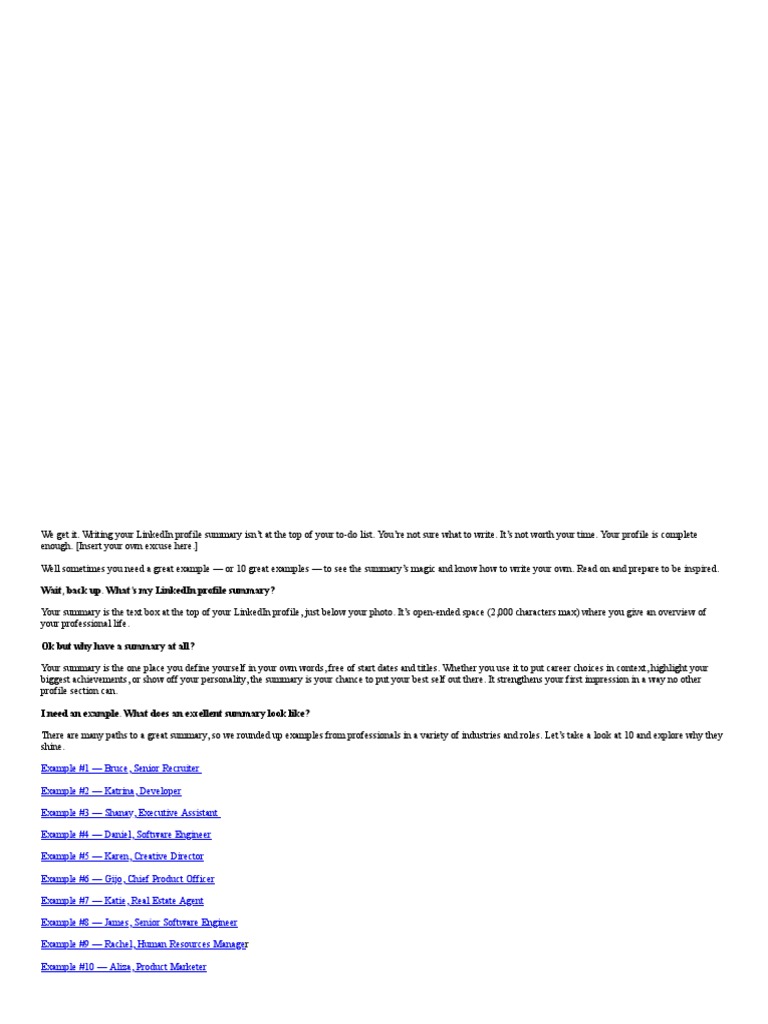 10 LinkedIn Profile Summaries That We Love (And How To Boost Your Own ...