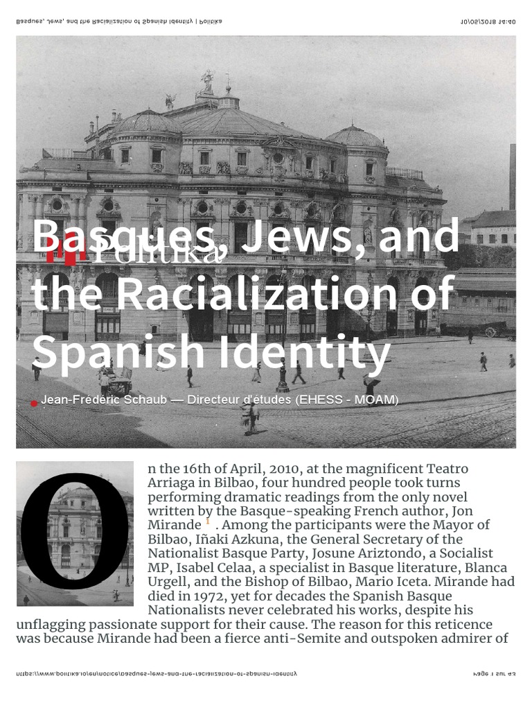 Basques Jews and The Racialization of Spain PDF | PDF | Spain | Basque ...