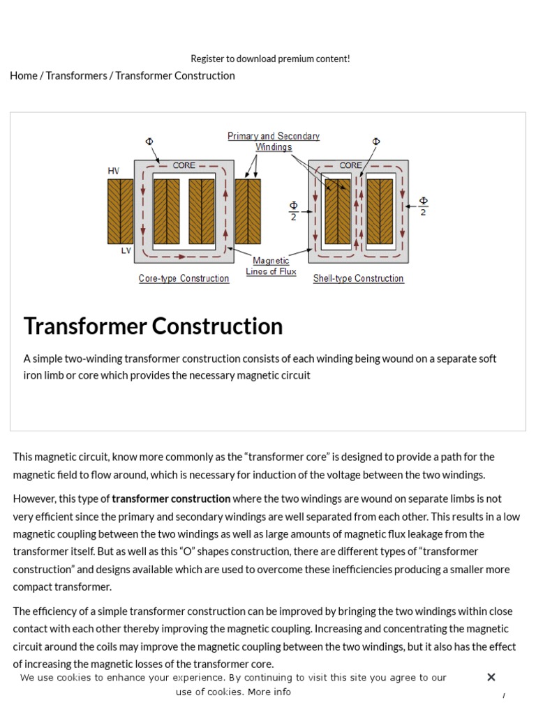 Transformer Construction and Transformer Core Design | PDF ...
