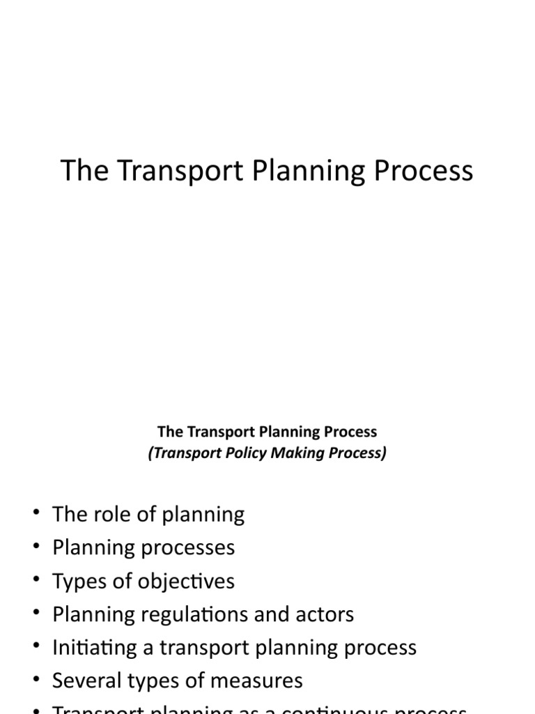 Chapter II The Transport Planning Process 15344 | PDF | Public ...