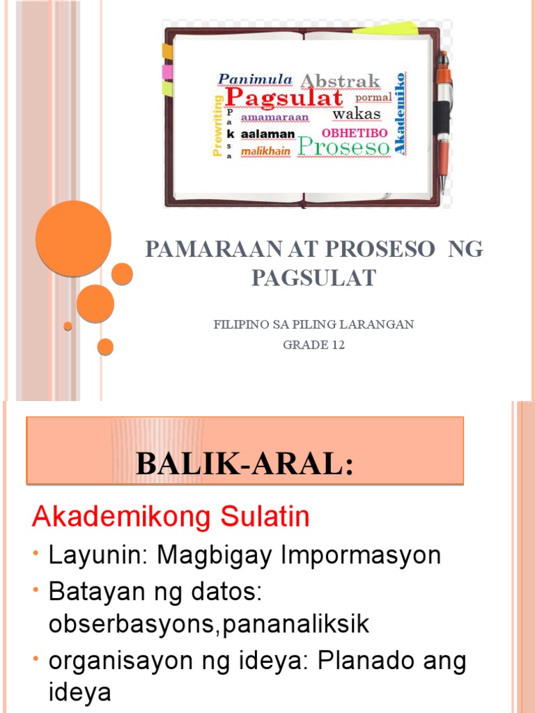 Proseso at Mga Uri NG Pagsulat | PDF