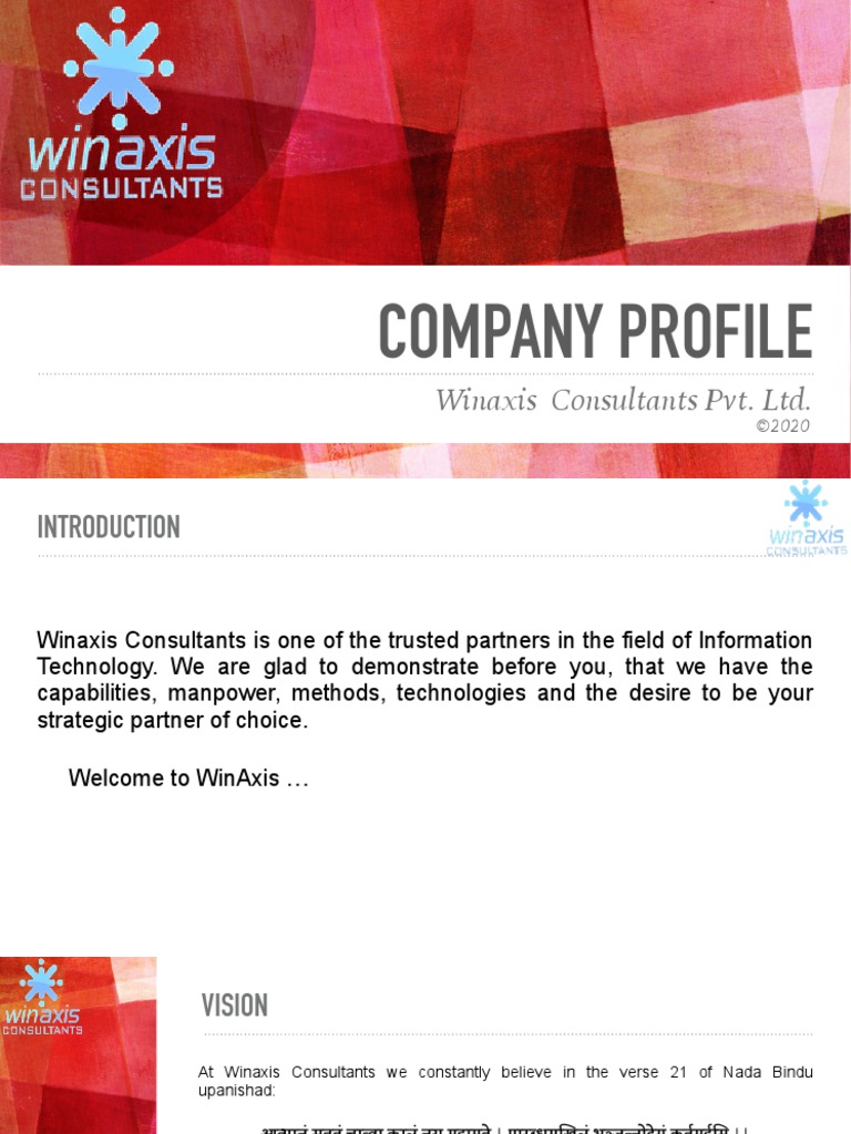 Company Profile of Winaxis Consultants | PDF | Automation | Fiber To The X