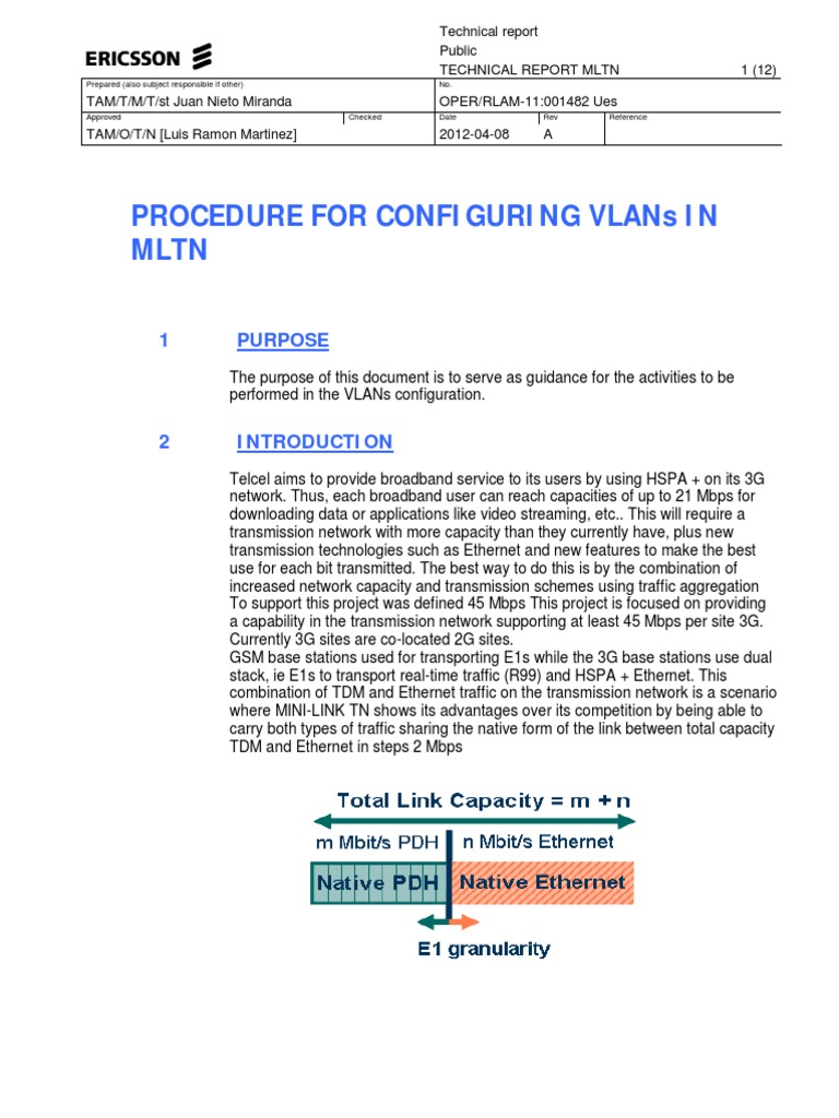 PROCEDURE FOR CONFIGURING VLANs IN MLTN PDF | PDF | Ethernet | 3 G