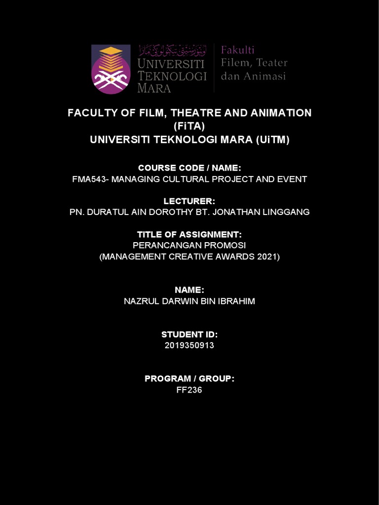 Faculty of Film, Theatre and Animation (Fita) Universiti Teknologi Mara ...