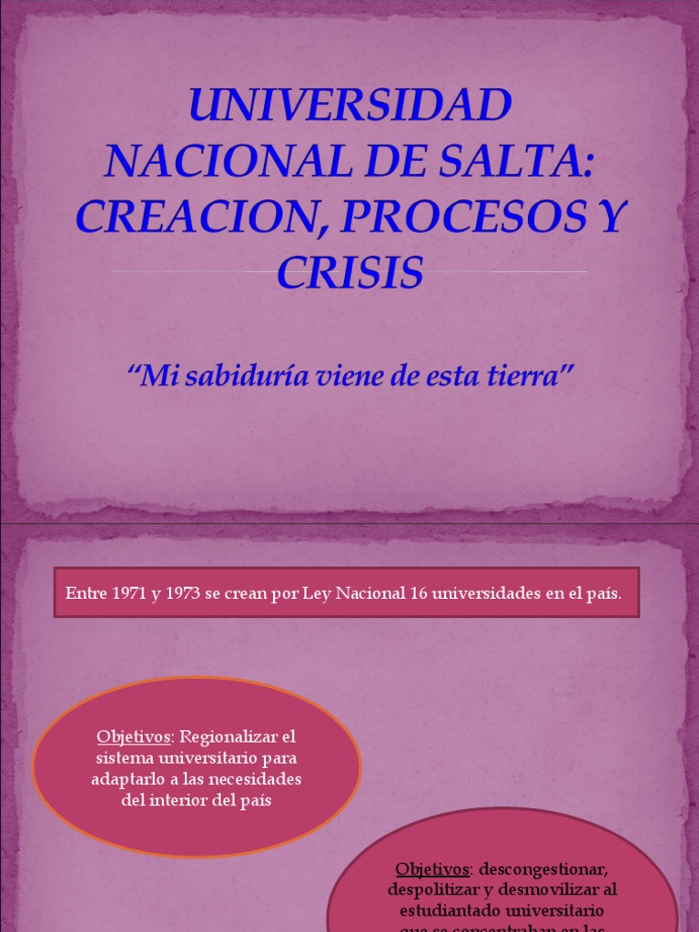 Historia de La UNSa | PDF | Academia | Enseñando y aprendiendo