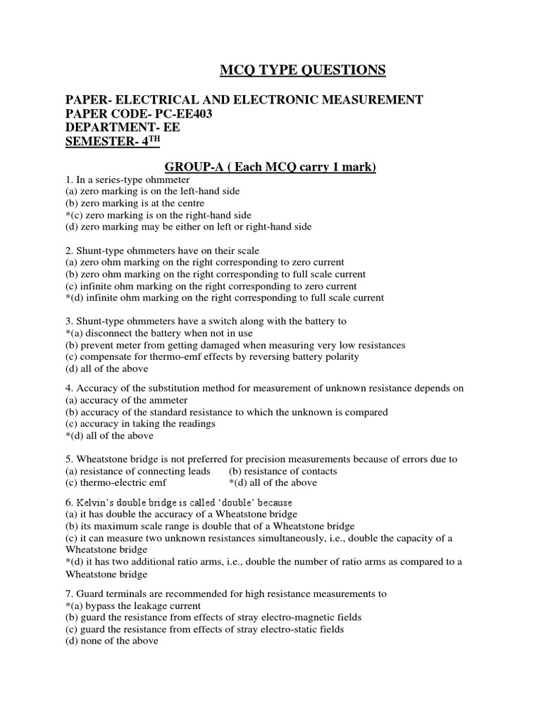 Pc-Ee403-Mcq Type Questions With Answer PDF | PDF | Inductor | Inductance