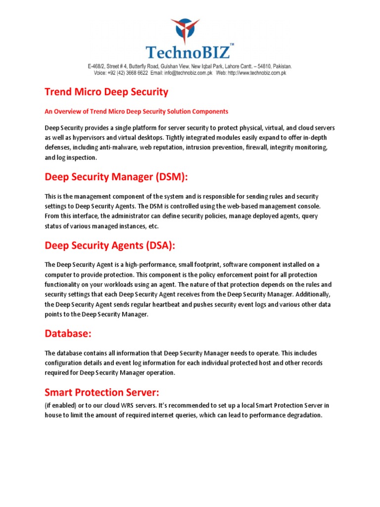 An Overview of Trend Micro Deep Security Solution Components | Download ...