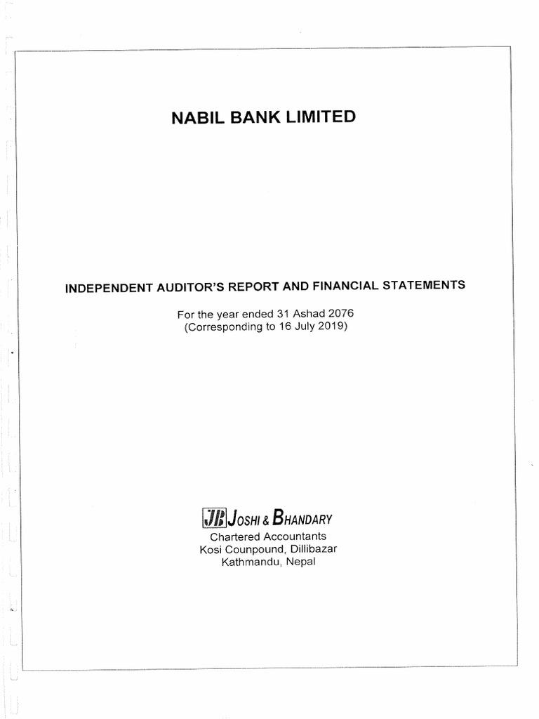 Nabil Bank - Financials - 18-19 | PDF | Comprehensive Income | Dividend