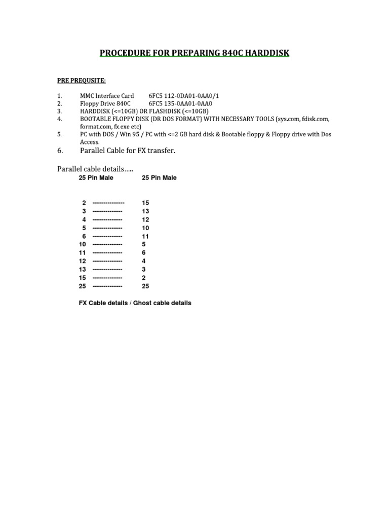 Procedure For Preparing 840C Harddisk PDF | PDF | Technology & Engineering