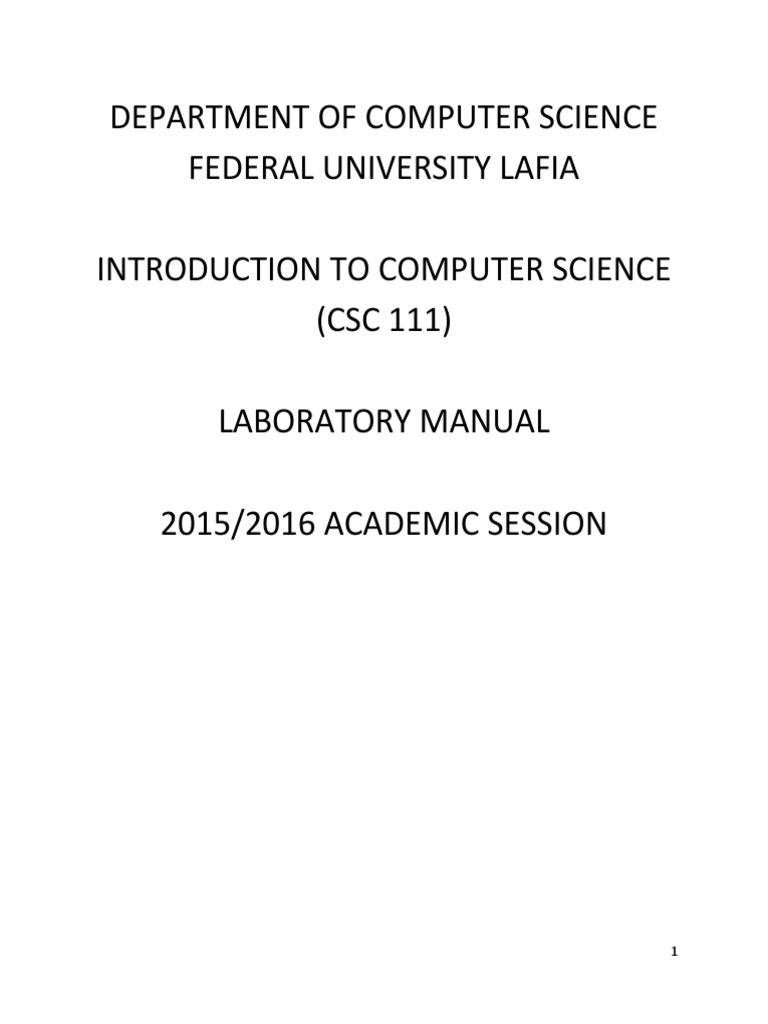 CSC 111 Practical Lab Manual | PDF | Operating System | Microsoft Excel