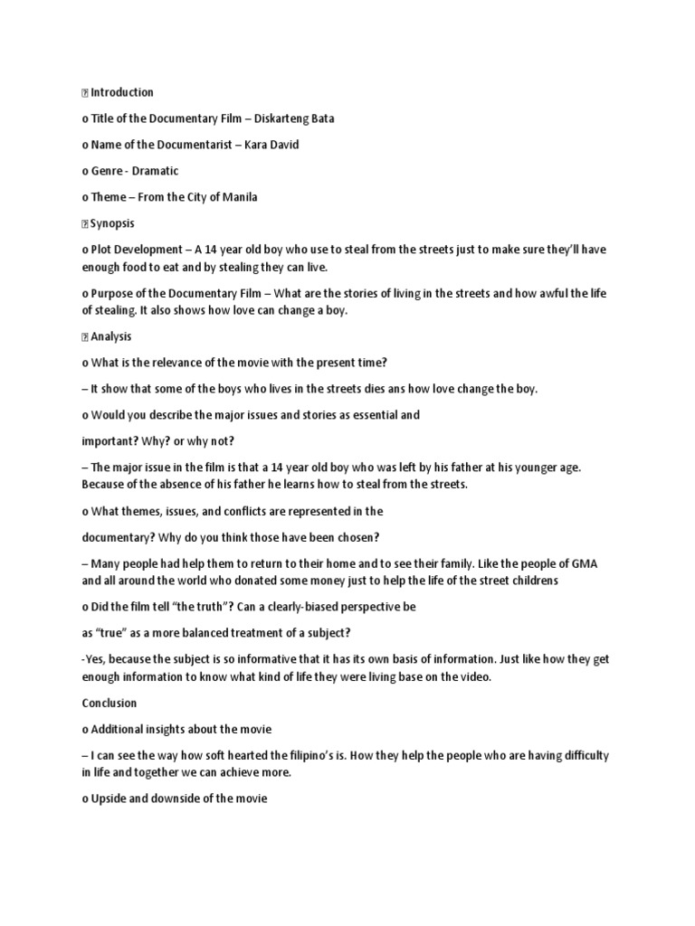 A Street Boy's Struggle and Redemption: A Synopsis and Analysis of the Documentary Film ...