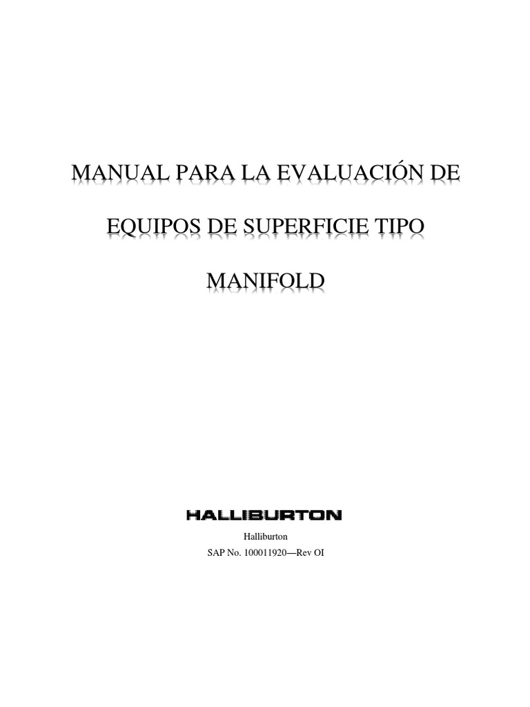 Surface Manifold Equipment de Halliburton 2014 (Trad.) PDF | PDF ...