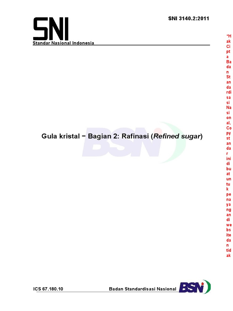Sni Gula-Kristal-Rafinasi | PDF