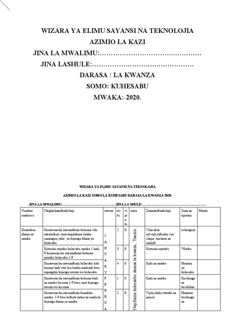 Azimio La Kazi I - Vii | PDF