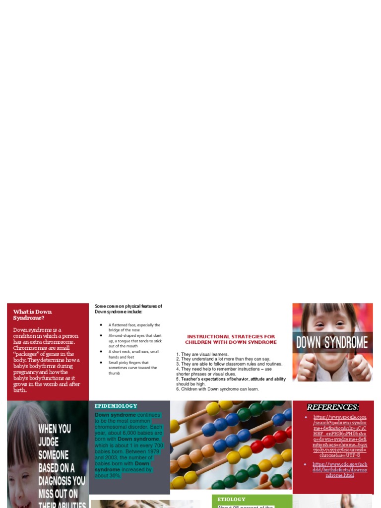 Brochure Down Syndrome | PDF | Down Syndrome | Syndrome
