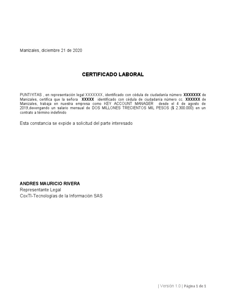 Carta Laboral 2 | PDF